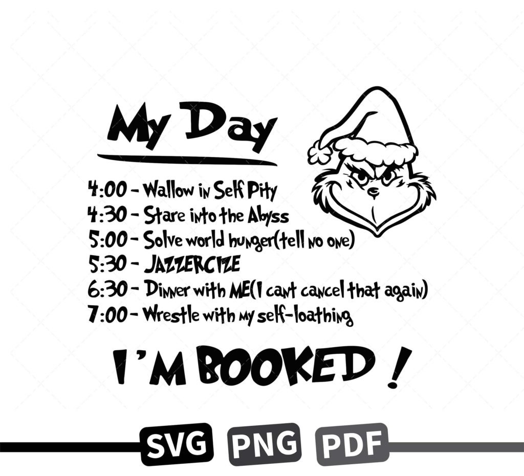 Grinch SVG, PNG, PDF, Grinch face cut file, My day grinch svg