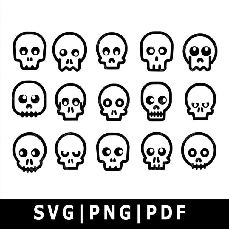 Skull SVG Bundle, PNG, PDF, Halloween Svg, 15 Skull Svg, Skull png