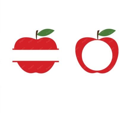 Apple Name Frame SVG, PNG, PDF, Apple Monogram svg, Teacher Svg, Split ...