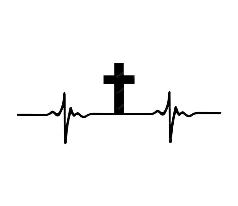 Cross Heartbeat SVG, PNG, PDF, Valentine’s Day Svg, Heart beat svg ...