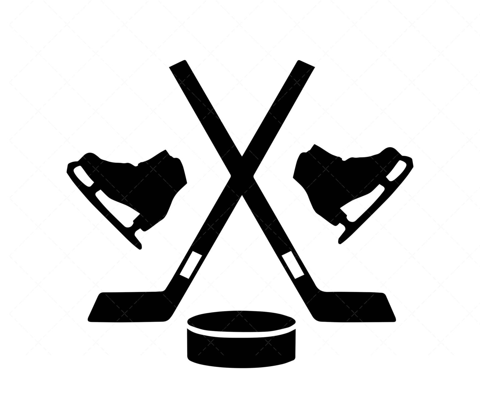 Crossed Hockey Sticks SVG, Split Hockey Sticks svg, Hockey Puck