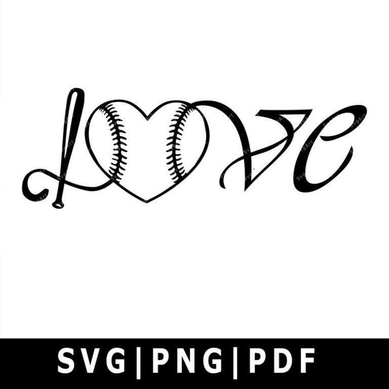 Love Baseball SVG, PNG, PDF, Softball Svg. Love Baseball Clipart vector ...