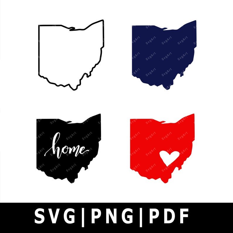 Ohio SVG, PNG, PDF, Cricut, Cricut svg, Silhouette svg, Ohio silhouette ...