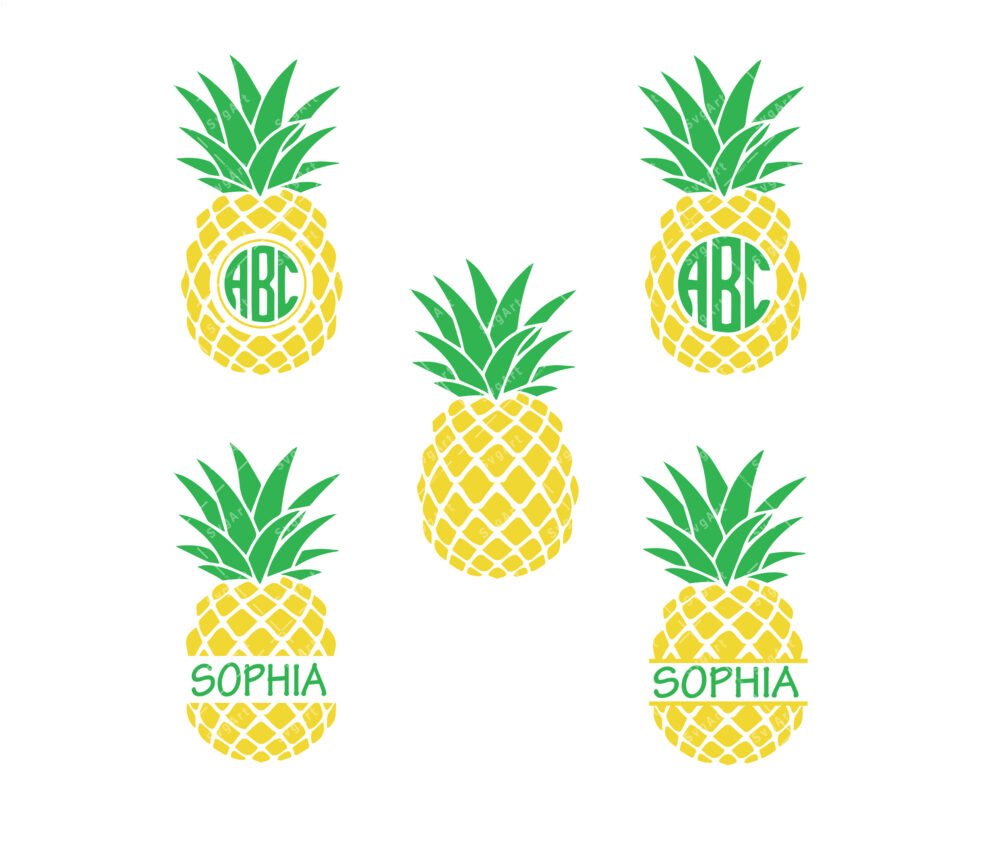 Pineapple SVG Bundle, PNG, PDF, Pineapple print svg, Pineapple cut file, Pineapple Monogram svg