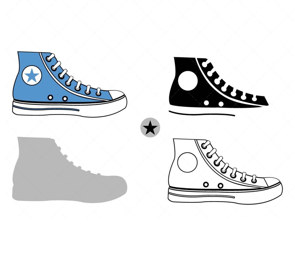 Sneakers SVG, PNG, PDF, Chuck svg, Chucks, High top, Urban svg, Layered ...