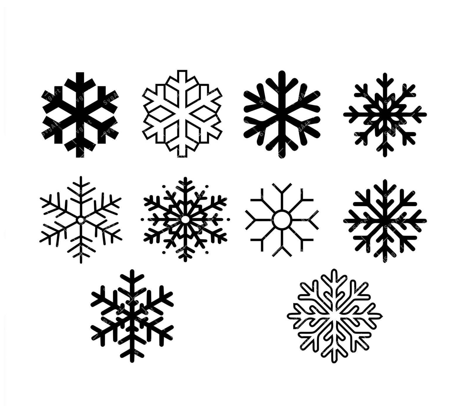 Snowflake SVG Bundle, PNG, PDF, Snowflakes Svg, Winter Svg, Christmas ...