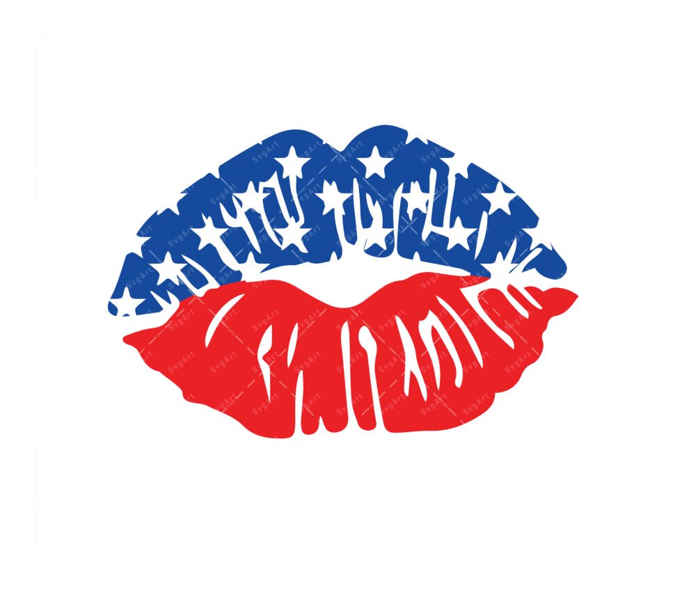 USA Lips SVG, PNG, PDF, Lips American Flag, 4th Of July Svg, Patriotic ...