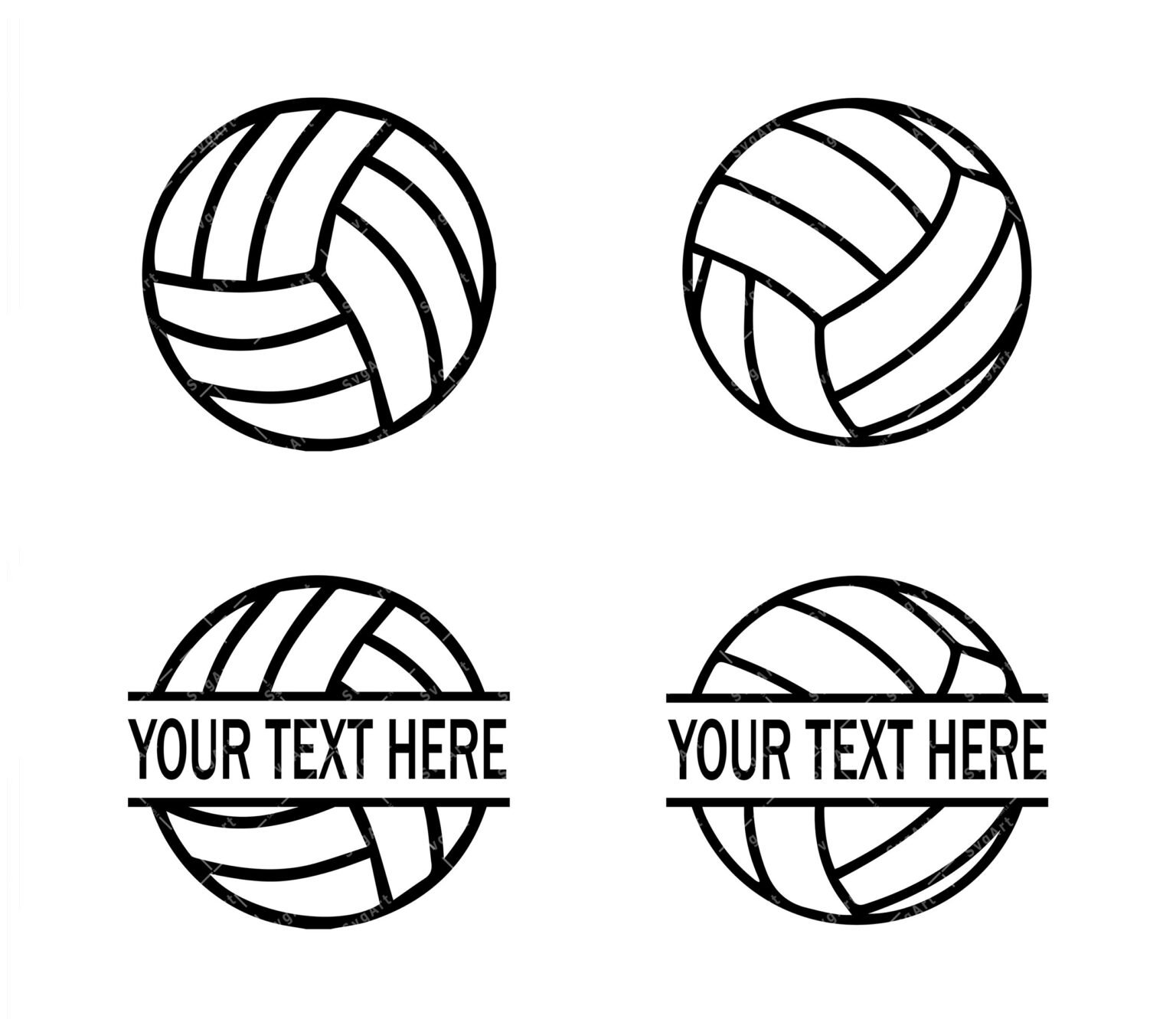 Volleyball SVG, PNG, PDF, Volleyball Split Frame svg, Volleyball Split ...