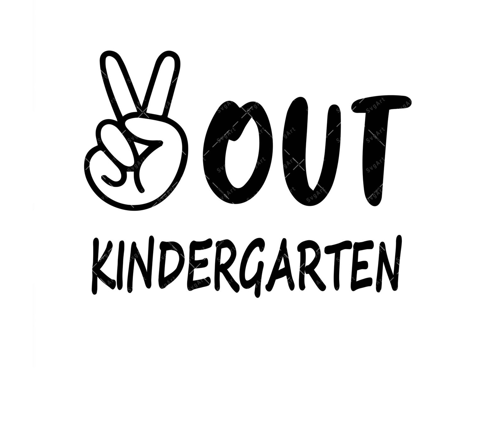 Peace Out Kindergarten SVG, PNG, PDF, Last Day of School, End of ...