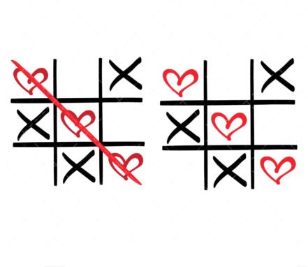 Tic Tac Toe Game SVG, PNG, PDF, Hugs and Kisses, Valentines day SVG