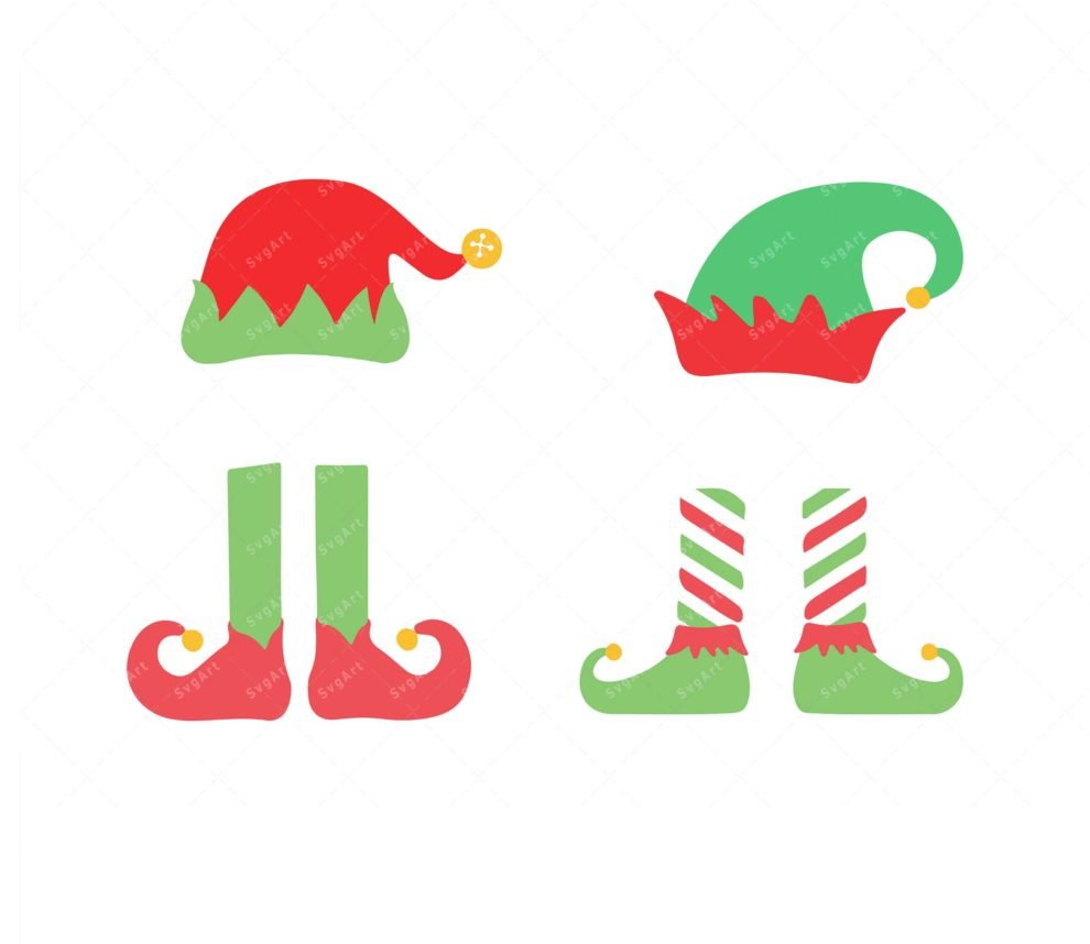 Elf Hat SVG, PNG, PDF, Elf Socks SVG, Christmas SVG