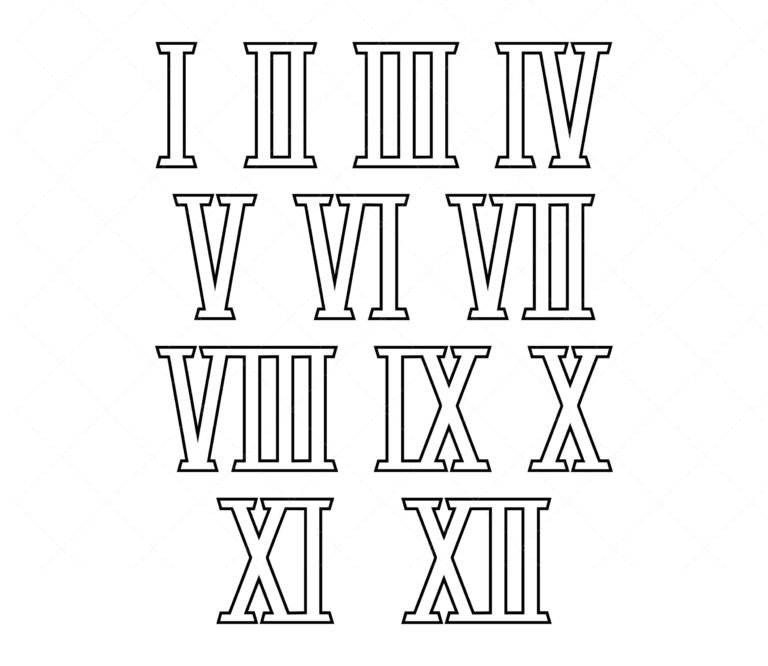 Roman Numbers SVG, PNG, PDF, Roman numerals SVG, roman SVG