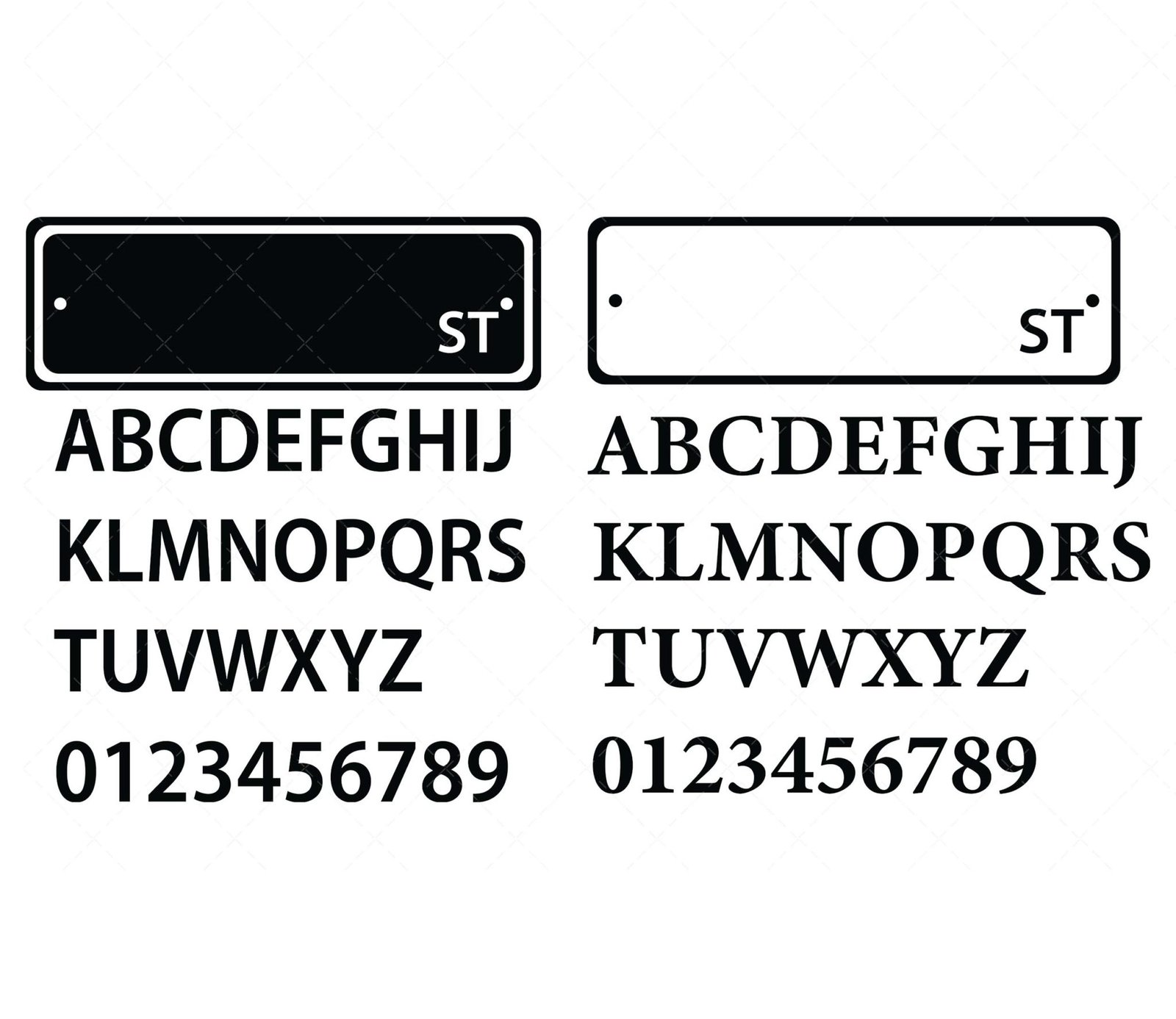 Blank Street Signs SVG, PDF, Street Alphabet SVG, Street Sign Tamplate ...