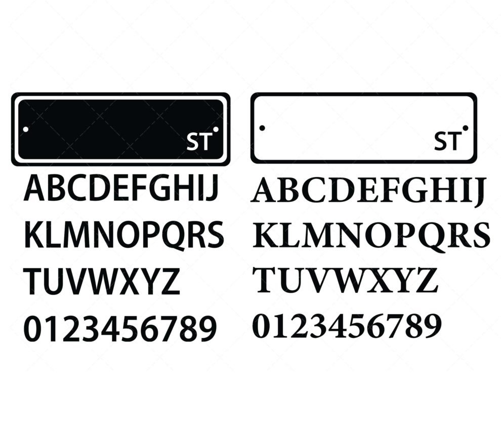 Blank Street Signs SVG, PDF, Street Alphabet SVG, Street Sign Tamplate ...