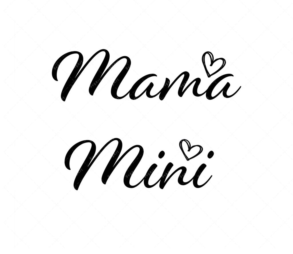 Mama & Mini SVG, PNG, PDF, Mommy and Me SVG, Mini SVG