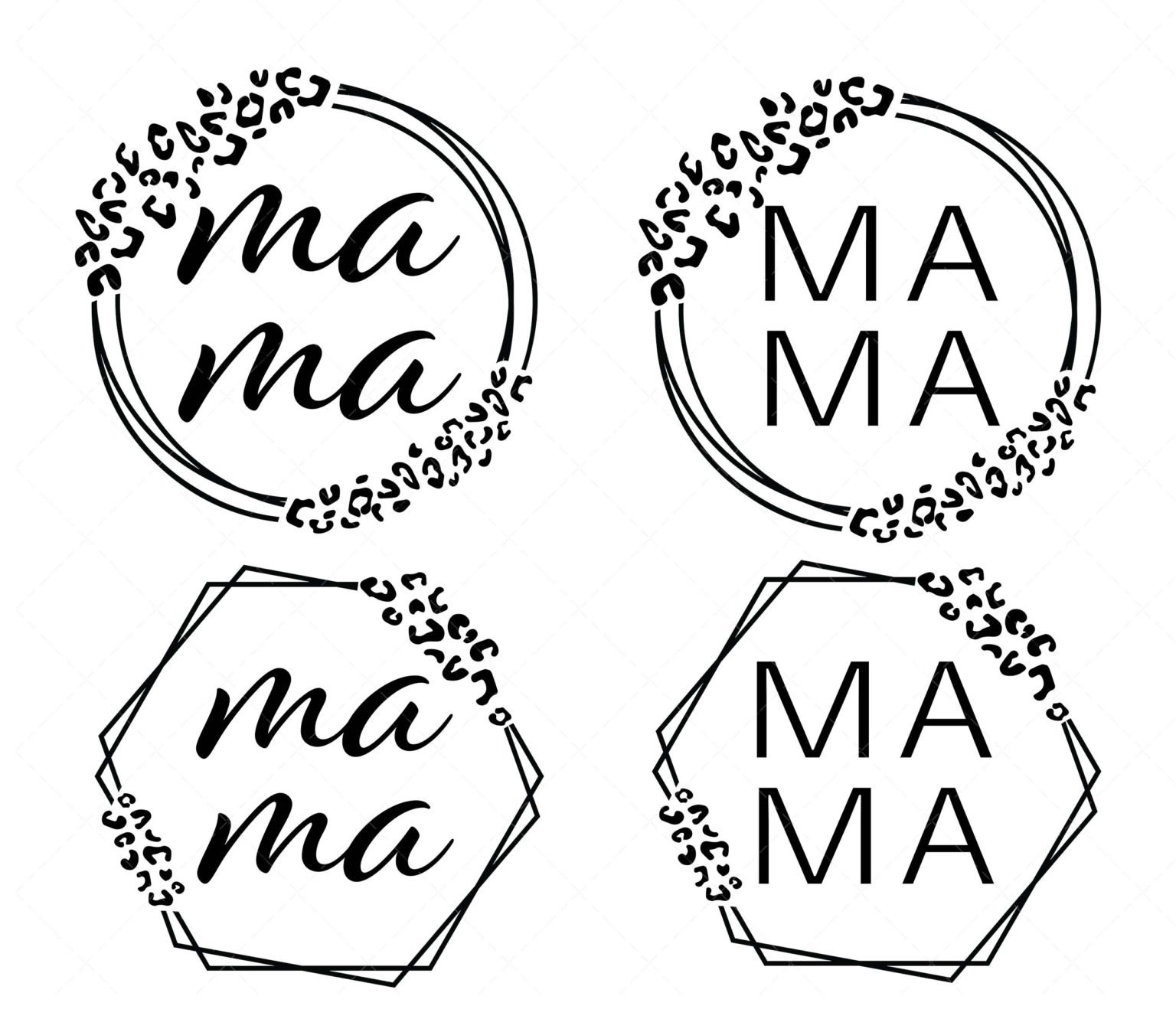 Leopard Mama Svg Png Pdf Circle Frame Svg Mom Svg