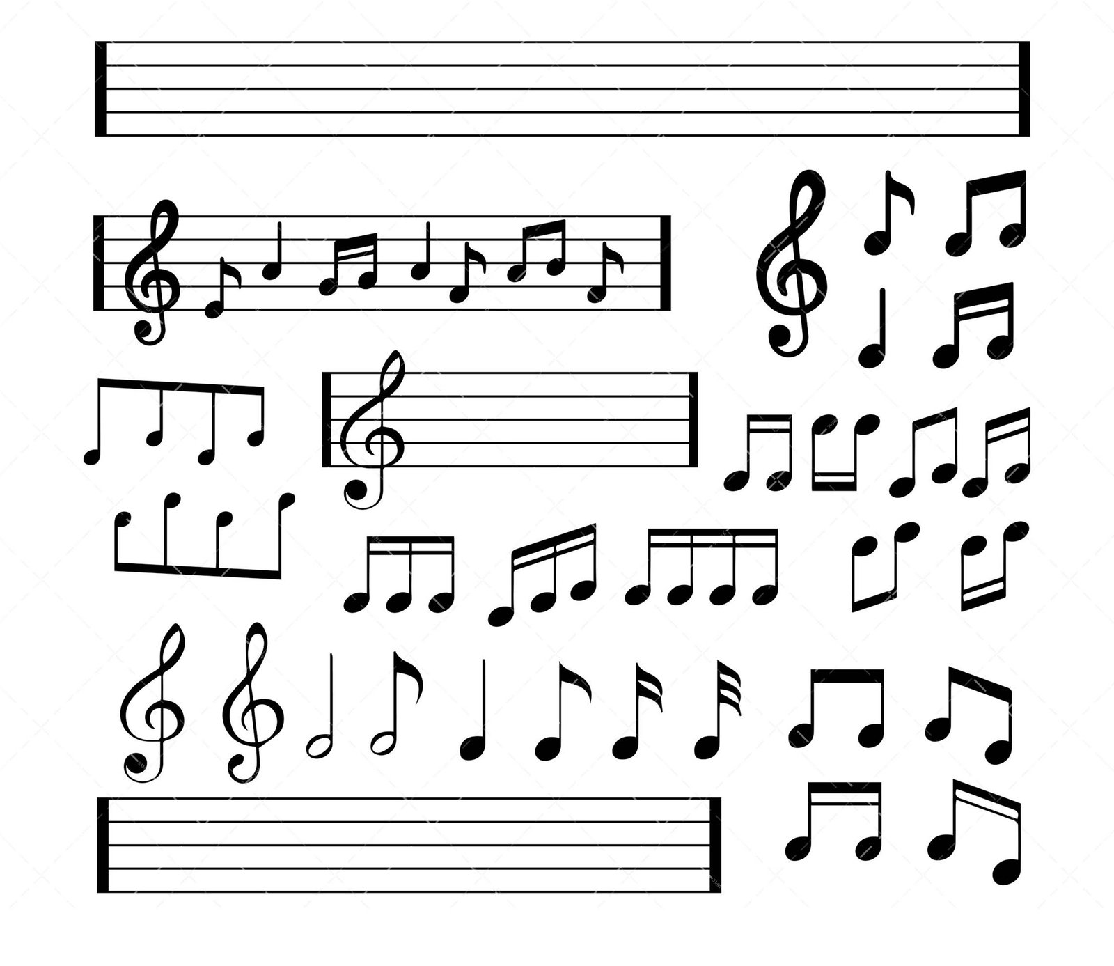 Music Notes SVG PNG PDF Guitar Note SVG Staff SVG