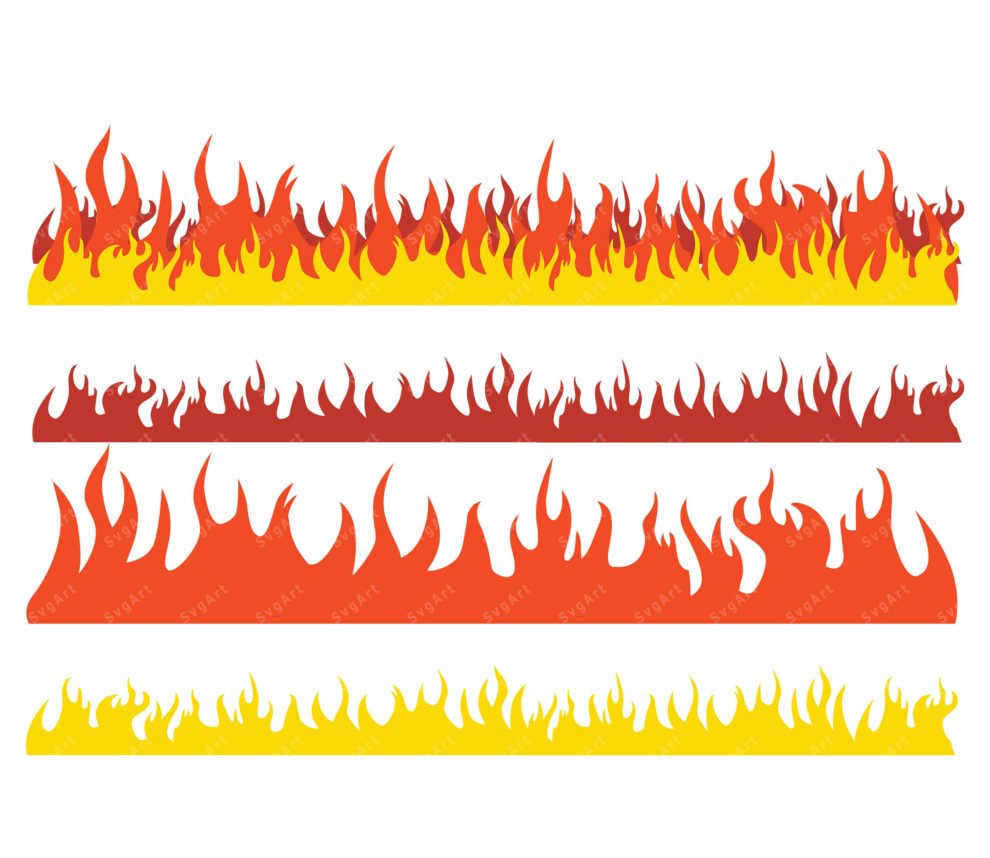 Flames SVG Layered Cut file, PDF, PNG, Fire SVG