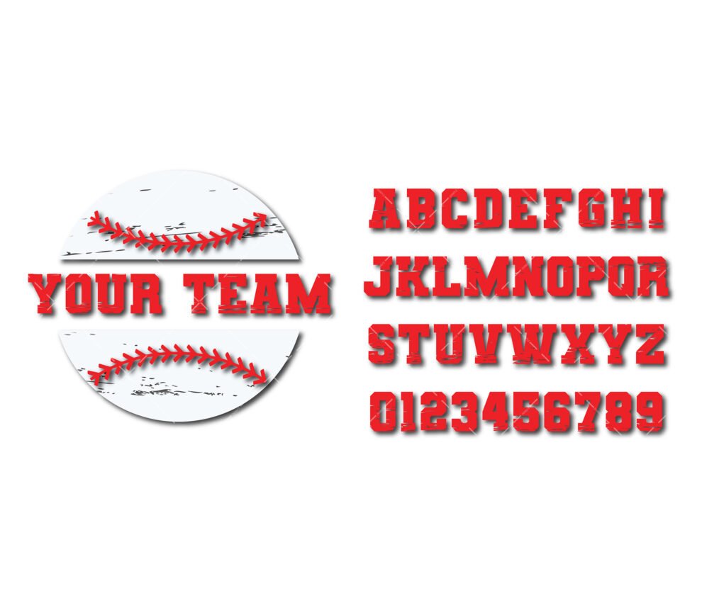 Split Baseball SVG, PNG, PDF, Baseball SVG, Split Softball SVG