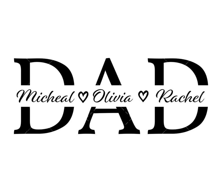 Dad SVG, PNG, PDF, Dad split name frame SVG