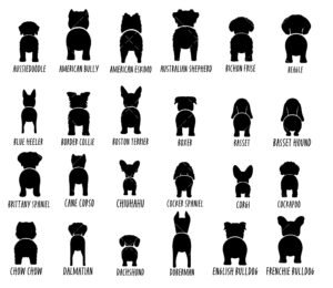 Dog Butt SVG Bundle, PNG, PDF, Dog Silhouette SVG