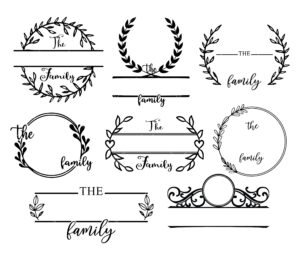 Family Name Monogram SVG Bundle, PNG, PDF, Family SVG