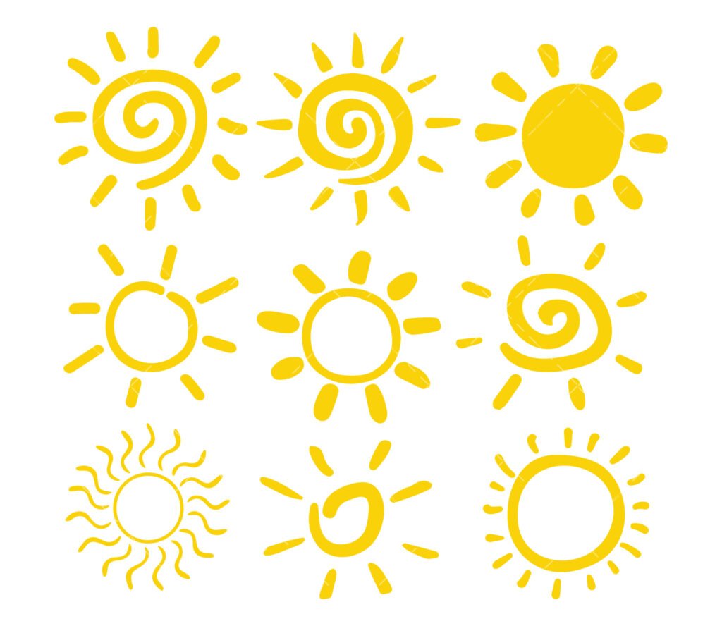 Sun SVG Bundle, PNG, PDF, Sun Cliparts, Summer SVG