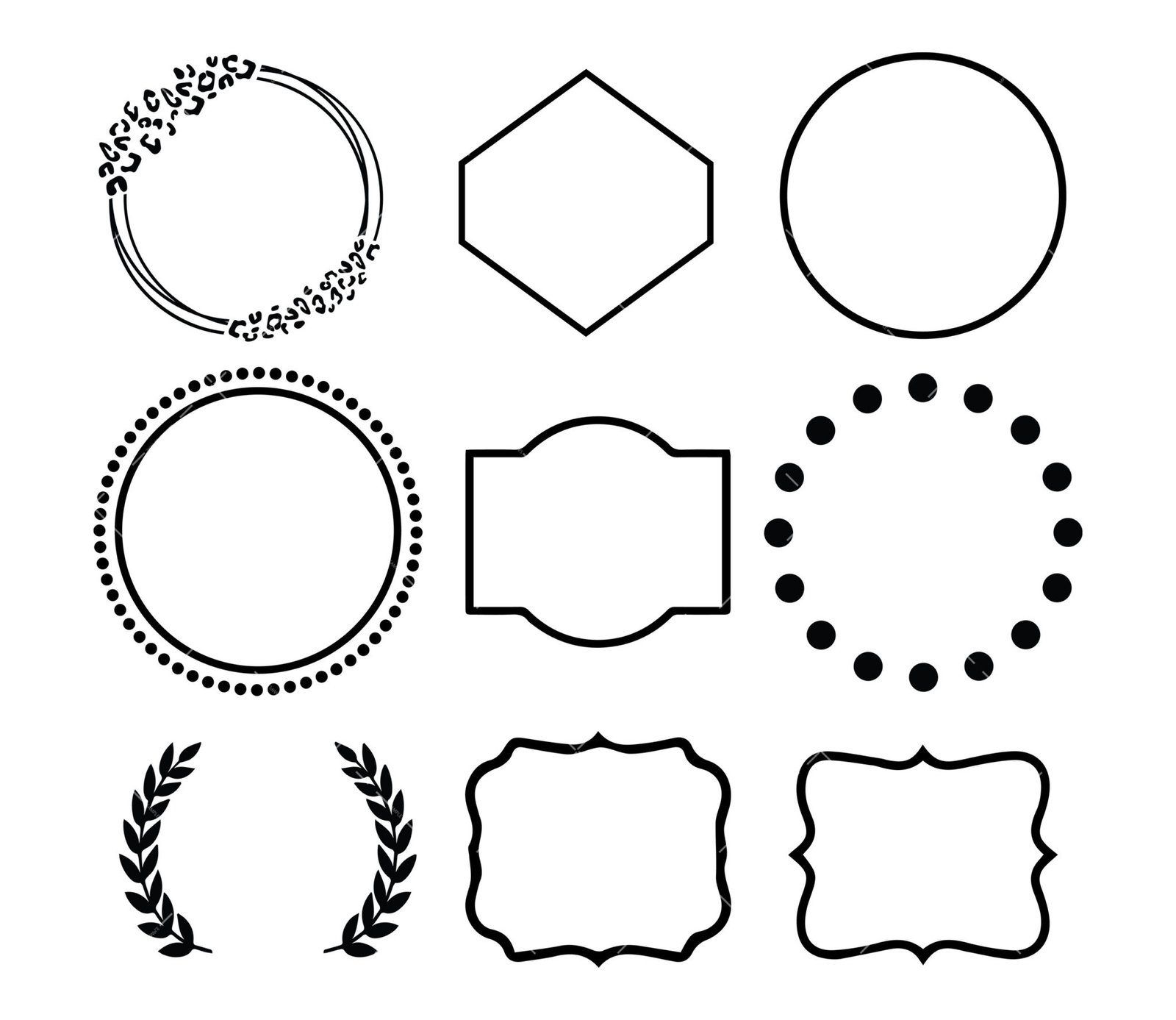 Monogram SVG Bundle, PNG, PDF,7 Monogram Alphabets, Monogram Letters SVG