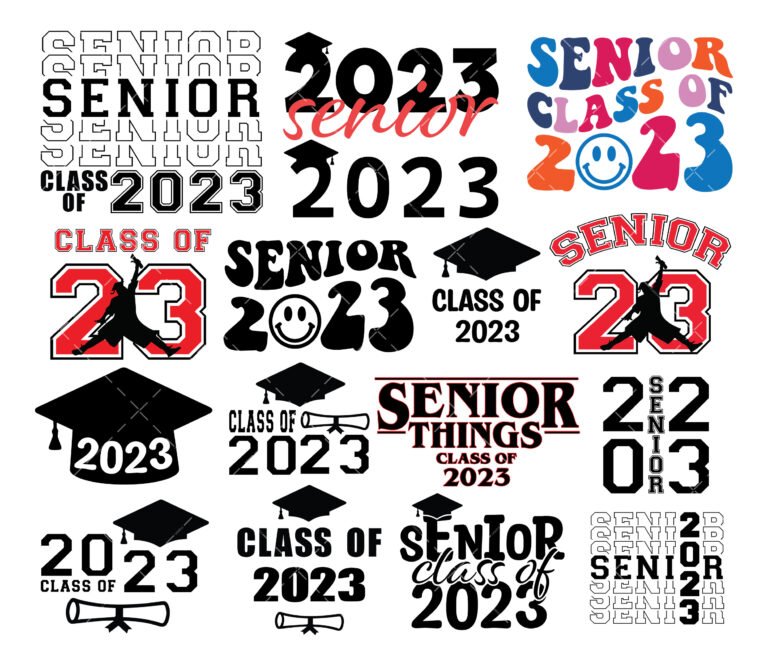 Senior 2023 SVG Bundle, PNG, PDF, Class of 2023 SVG, Graduation SVG