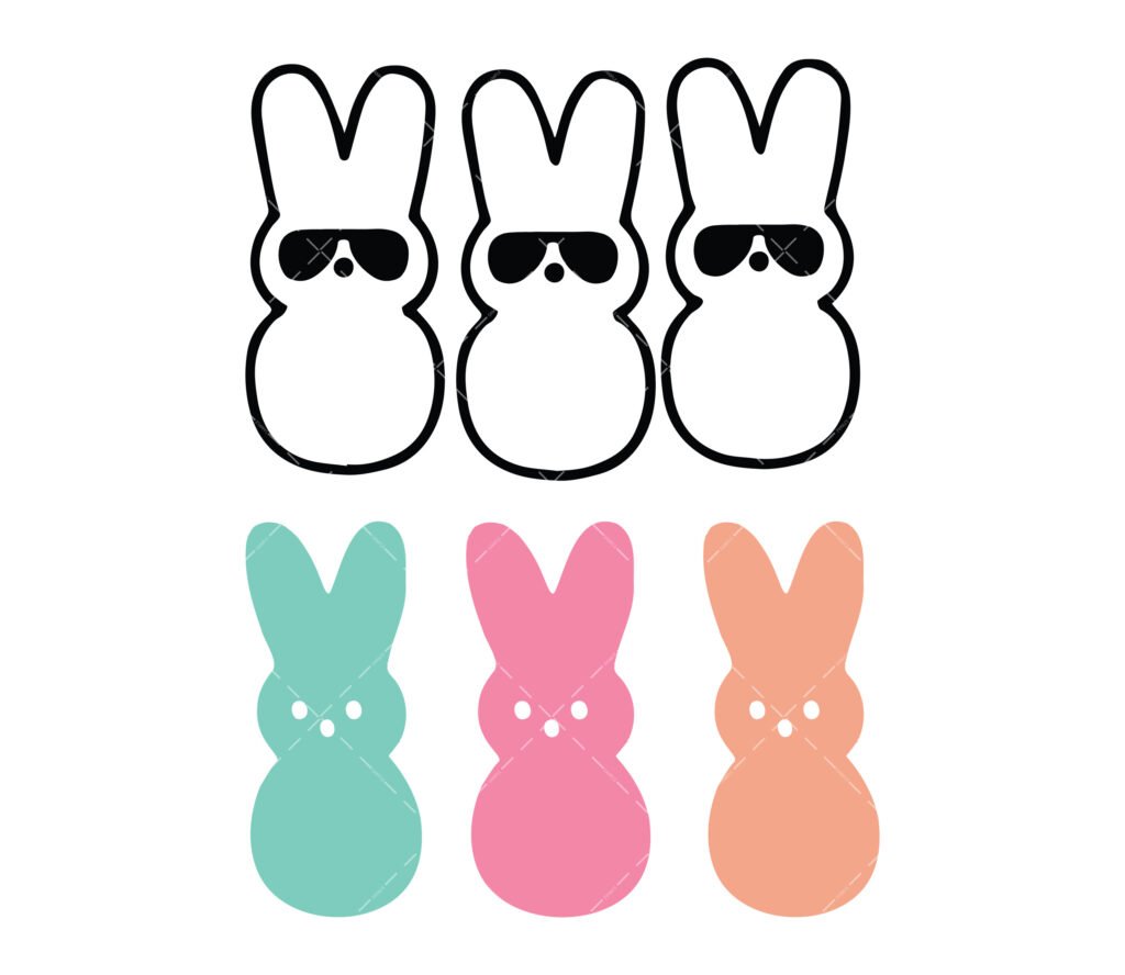Peeps SVG Bundle, PNG, PDF, Easter SVG, Bunny SVG