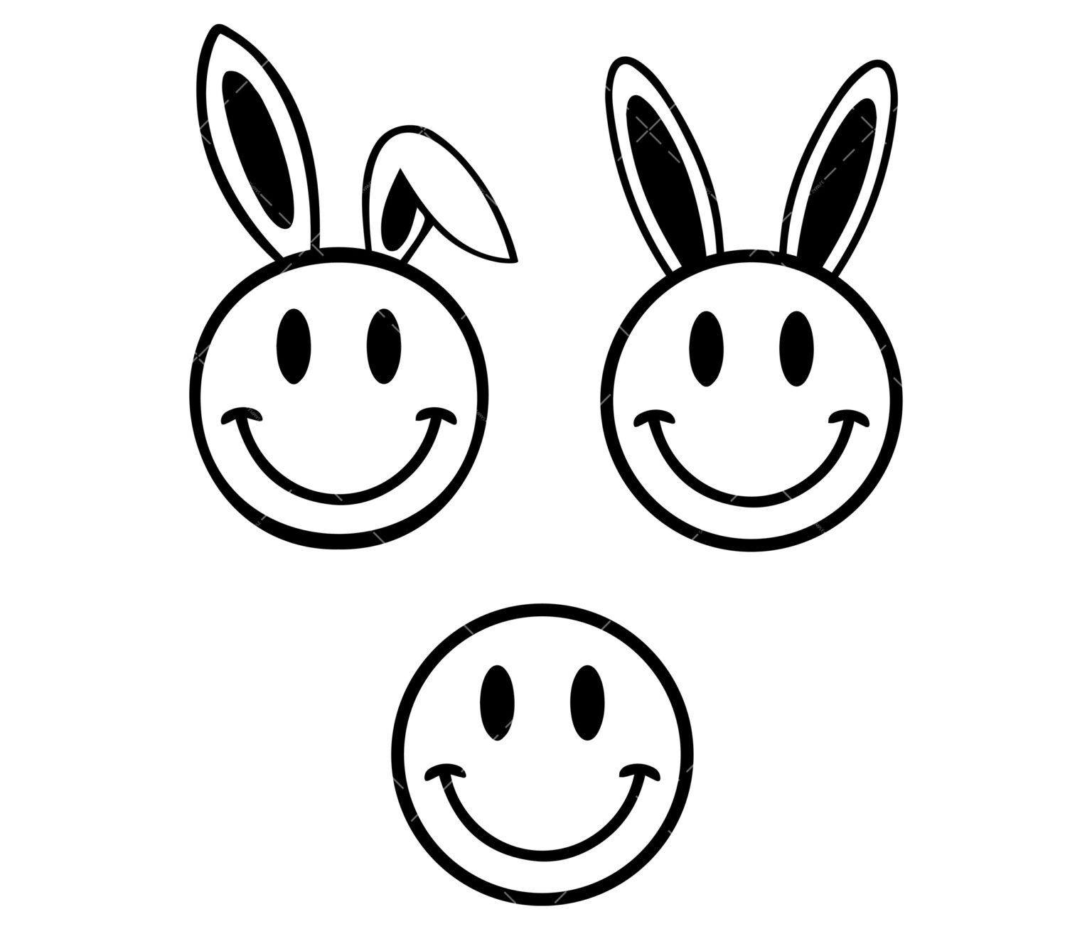 Easter Smiley Face SVG, PNG, PDF Easter Bunny SVG, Easter Shirt PNG
