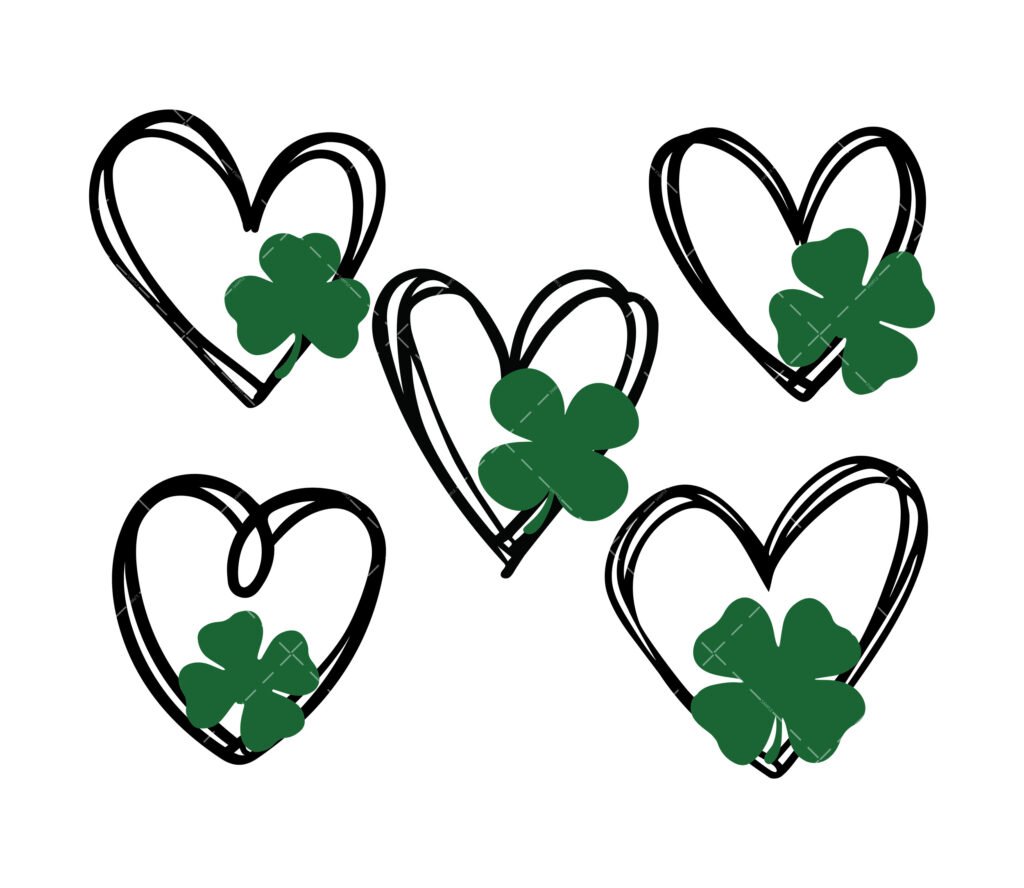 St Patricks Day Heart SVG, PNG, PDF, St Patrick’s Day SVG, Shamrock SVG