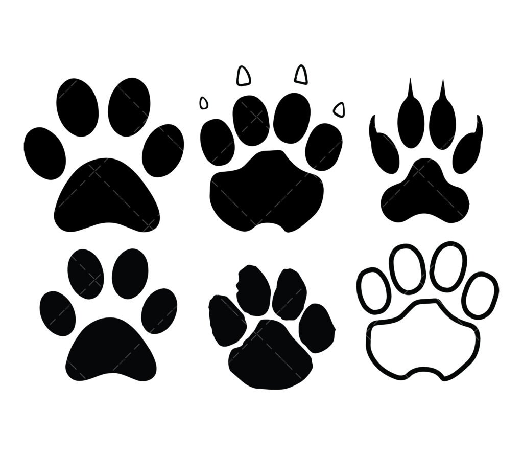 Paw Pattern SVG, PNG, PDF, Pet Paw SVG, Animal paw svg