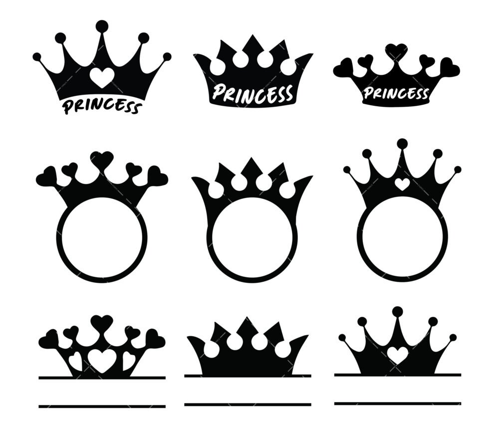 Princess Crown SVG, PNG, PDF, Crown SVG, Crown Clipart