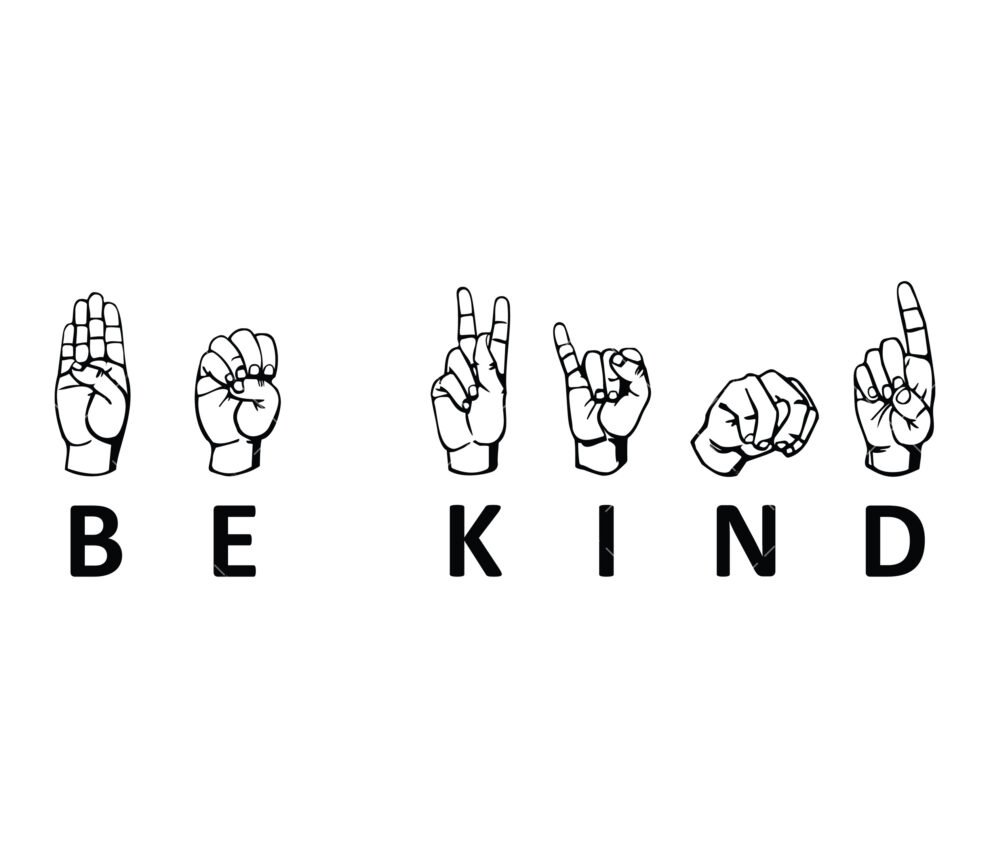Be Kind Sign Language SVG, PNG, PDF, American Sign Language SVG