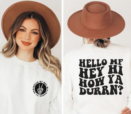 Hello Mf Hey Hi How Ya Durrn SVG, PNG, PDF, Mom Svg, Funny Quote Png