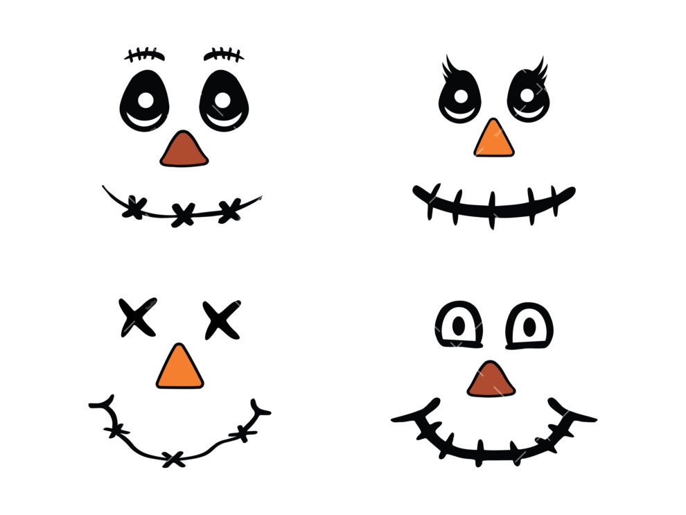 Scarecrow Face SVG, PNG, PDF, Mr and Mrs SVG, Coupe SVG files