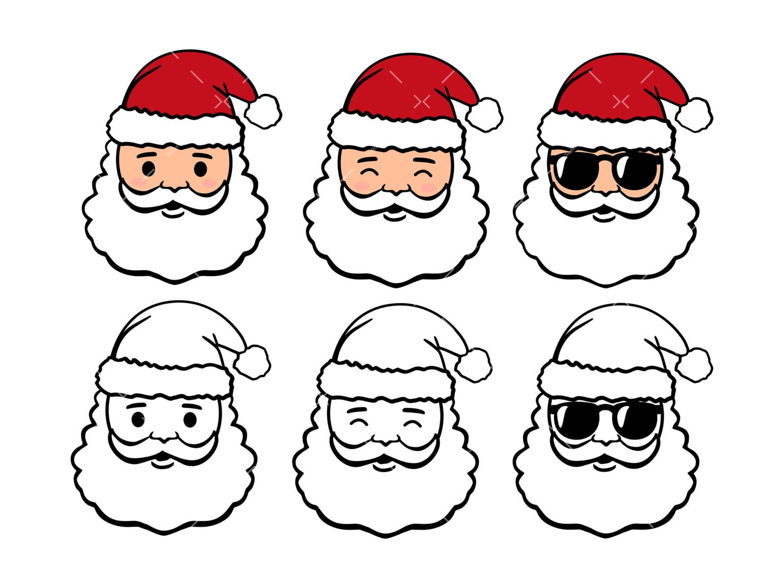 Santa Face SVG, PNG, PDF, Santa Claus SVG, Vintage Santa Svg, Santa ...