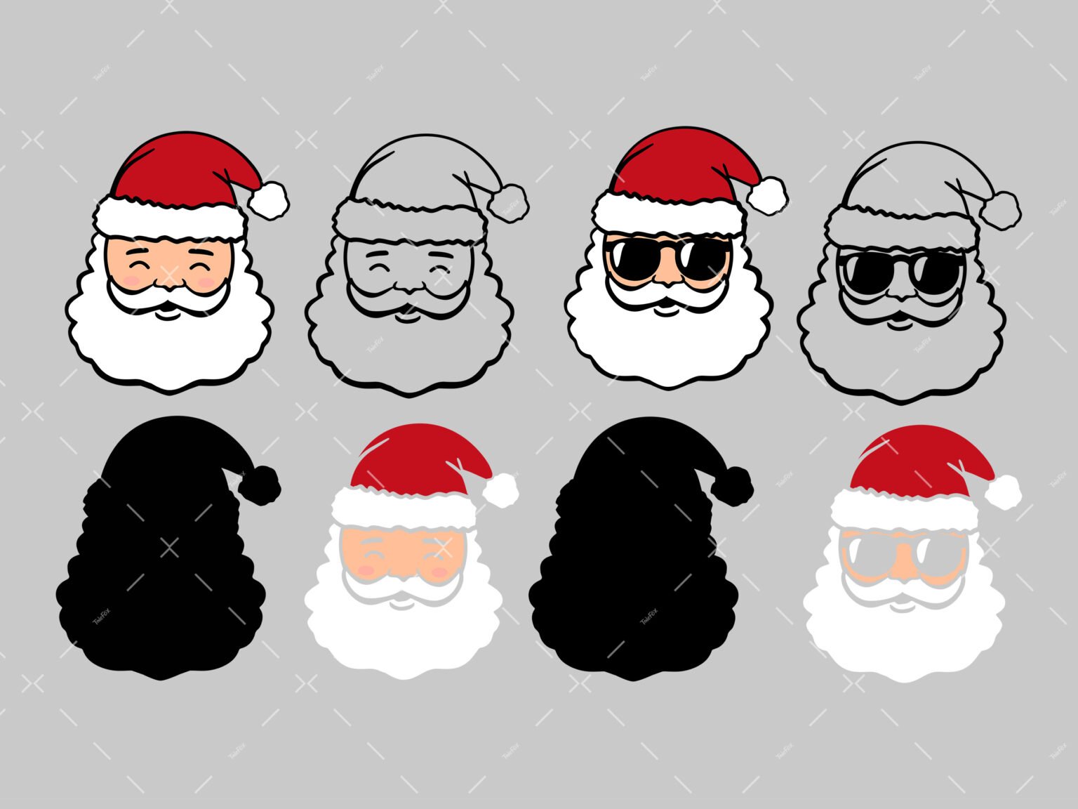 Santa Face SVG, PNG, PDF, Santa Claus SVG, Vintage Santa Svg, Santa ...