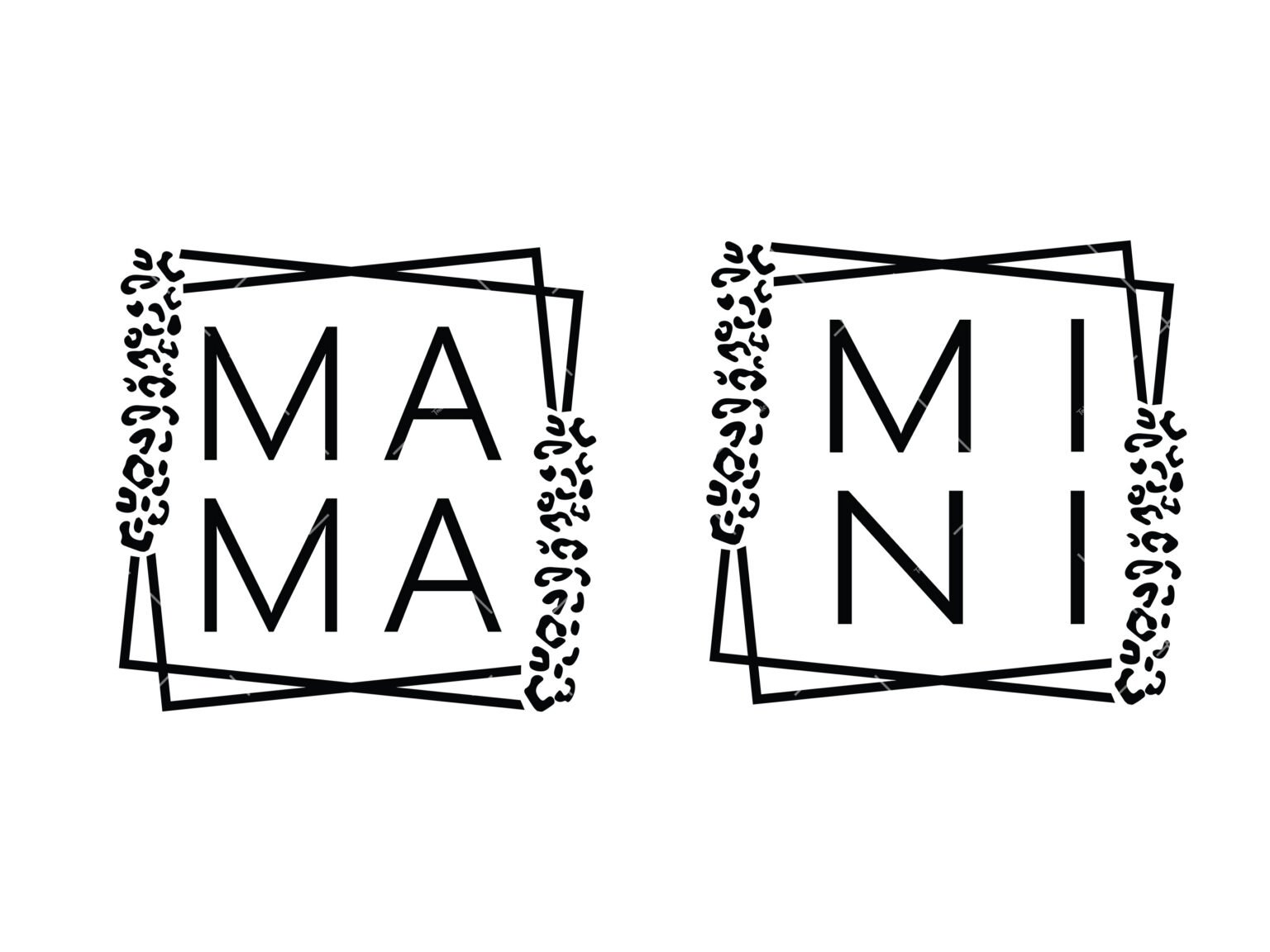 Mama & Mini SVG, PNG, PDF, Mommy and Me SVG, Mini SVG, Leopard SVG