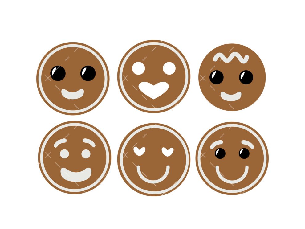 Gingerbread face SVG, PNG, PDF, Christmas svg, Gingerbread SVG ...