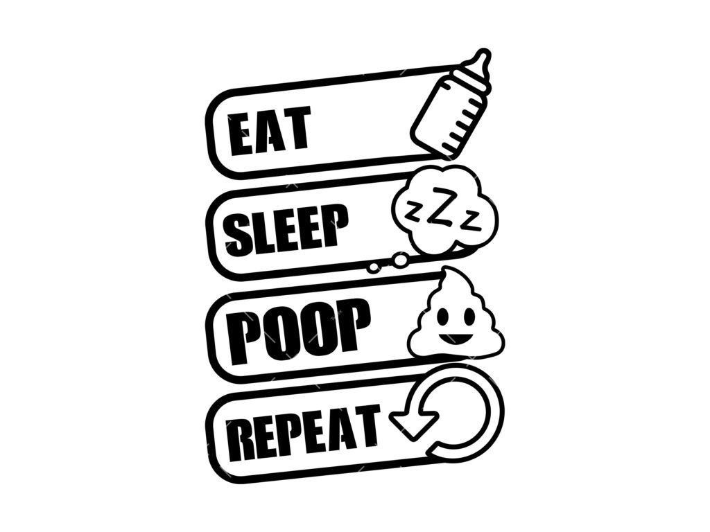 Eat Sleep Poop Repeat SVG, PNG, PDF, Baby Onesie svg, Funny svg, Baby ...
