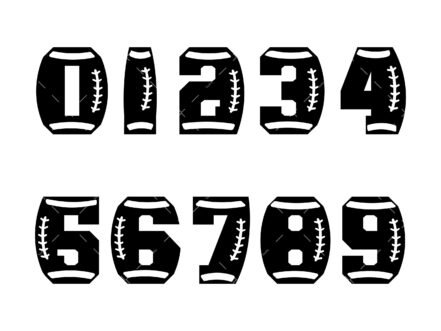 Football Player Numbers SVG, PNG, PDF, Number Cut File SVG