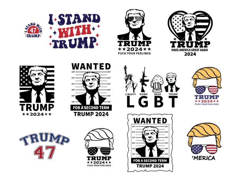 Trump 2024 SVG Bundle, PDF, PNG, Trump America Flag SVG, Make America ...