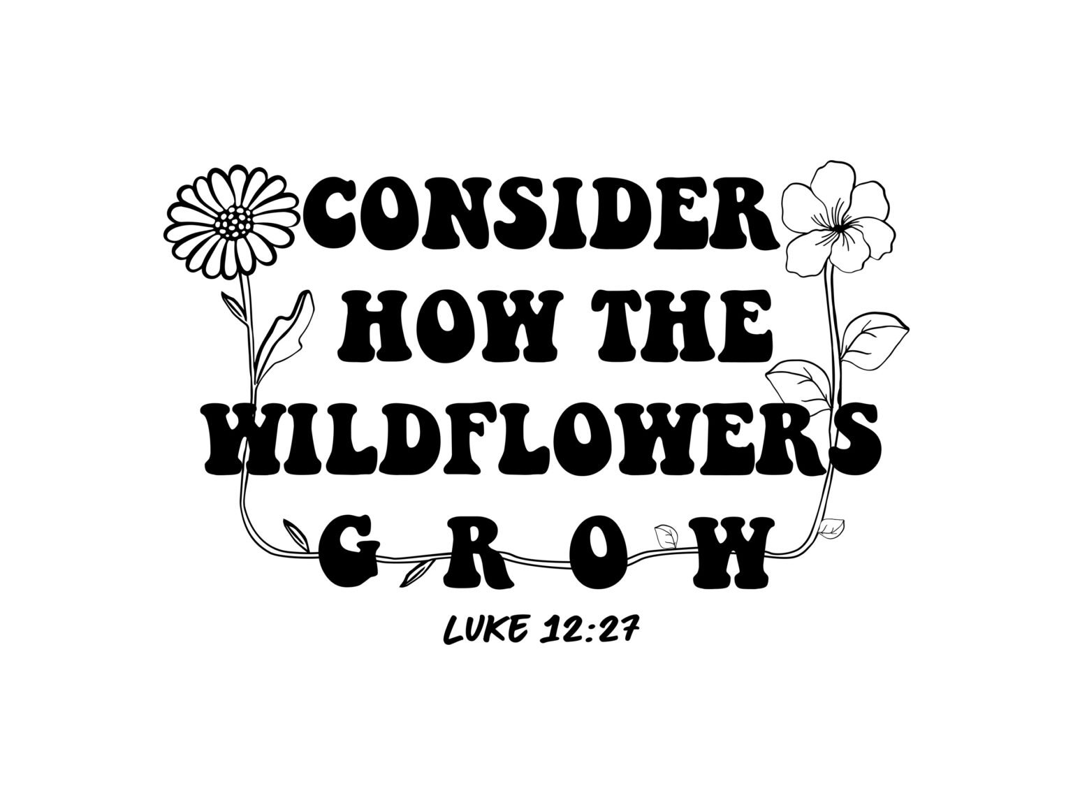 Consider How The Wildflowers Grow SVG, PDF, PNG, Bible Verse Svg, Bible SVG