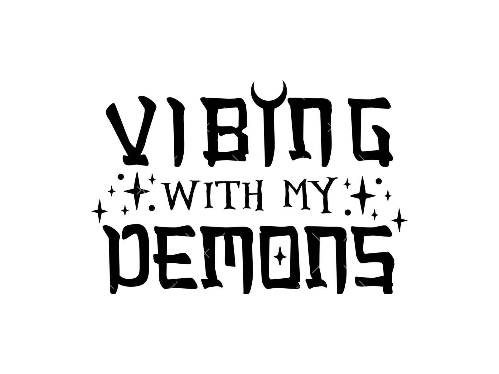 Vibing with my demons SVG, PDF, PNG, Sarcastic Sayings Svg, Goth Svg ...